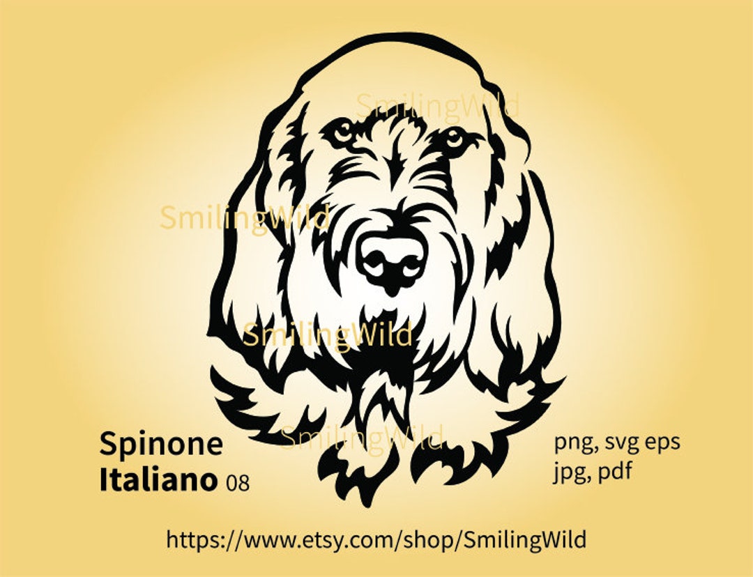 Spinone Italiano Dog Svg Clipart Vector Graphic Art Portrait - Etsy UK