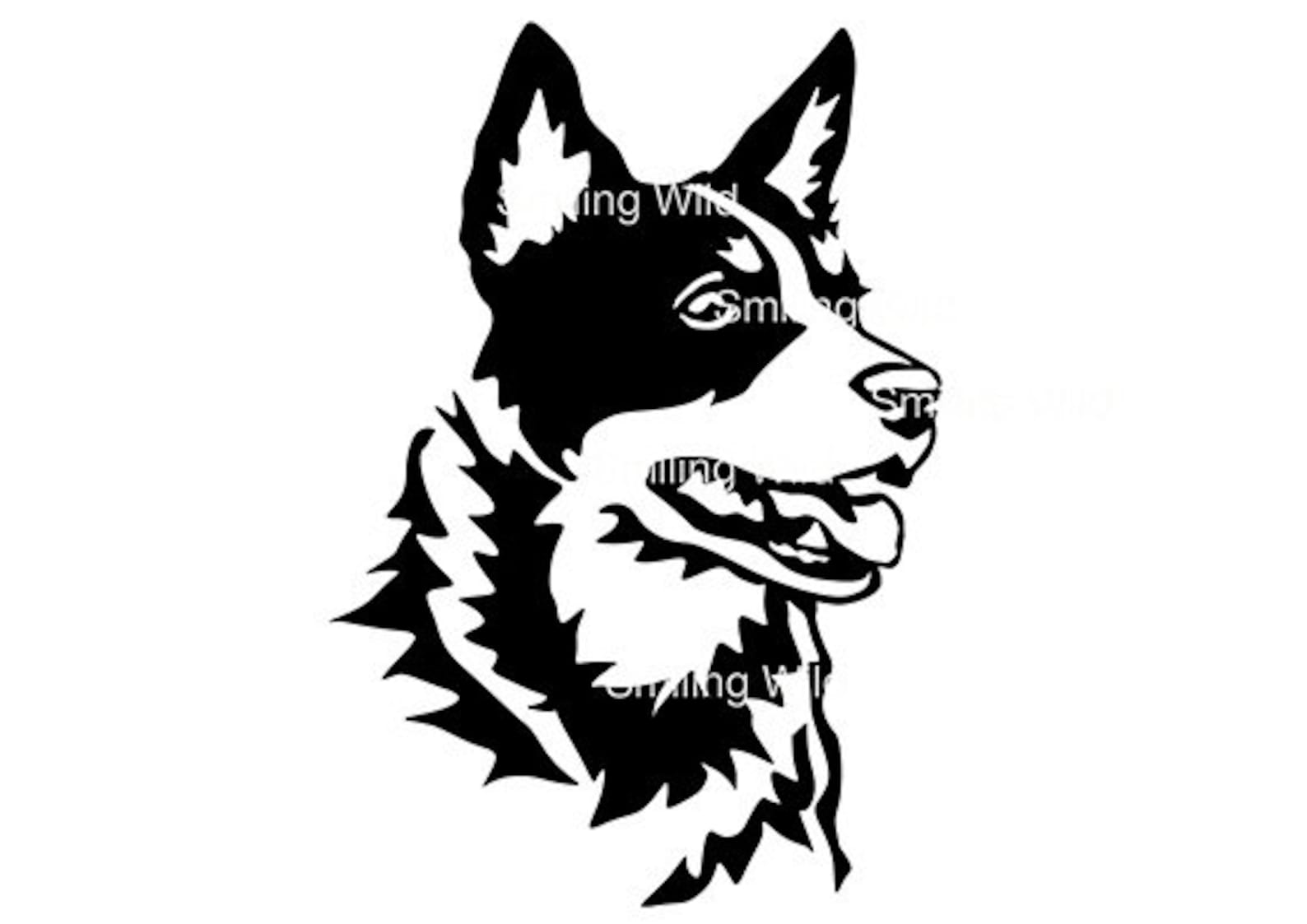 Blue Heeler Dog Svg Clipart Vector Graphic Art Blue Heelr - Etsy Sweden