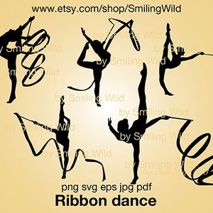 Ribbon Dance Svg Rhythmic Gymnastics Clipart Cut File Cuttable Vector ...