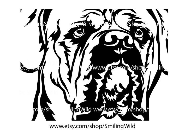 Cane Corso Head Svg Clipart Cut File Dog Portrait Vector - Etsy