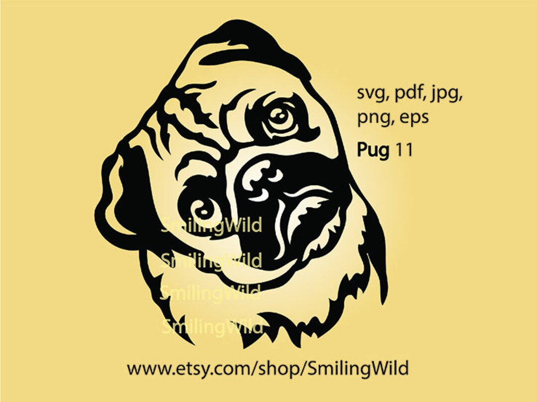 Pug Dog Svg Tilting, Peeking Pug Dog Vector Graphic Clip Art - Etsy Pug Dog Svg Tilting, Peeking Pug Dog Vector Graphic Clip Art - Etsy