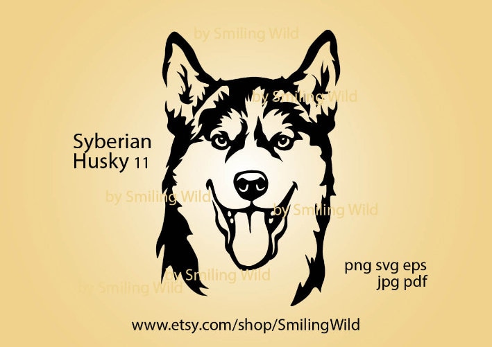 Husky Dog Cut File Face Vector Art Siberian Husky Svg Png - Etsy