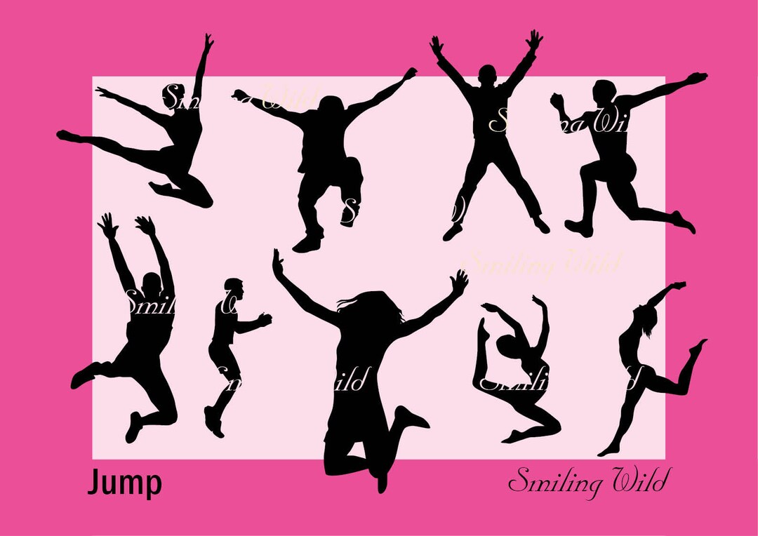 Jumping Party Svg Jumping People Silhouette Art Jump Printable - Etsy