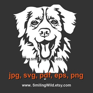 Toller Dog Svg Vector Graphic Laser Cut File White Print on Black ...