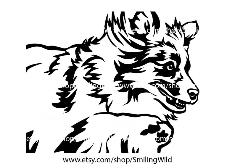 Running Dog Australian Shepherd Svg Clip Art Aussie Cut File - Etsy