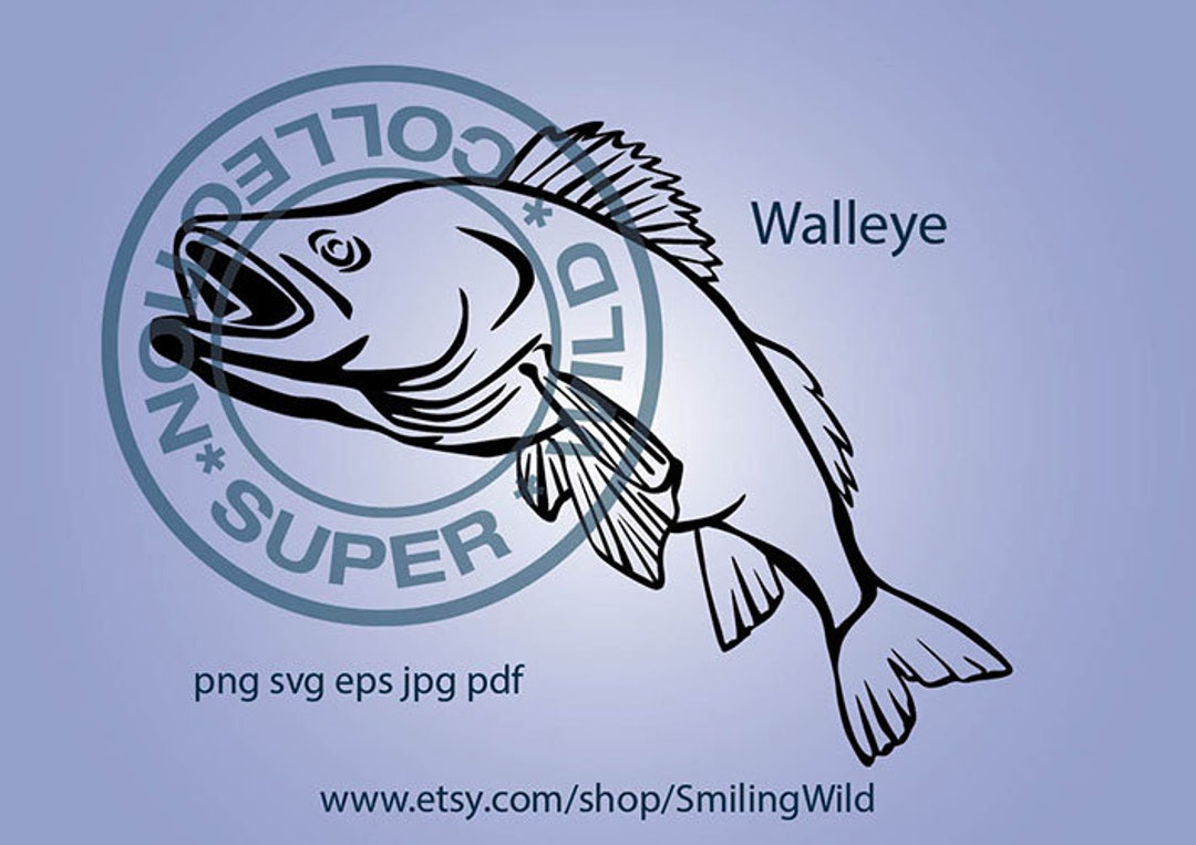 Walleye Svg Fish Clipart Vector Graphic Art Walleye Cut File - Etsy
