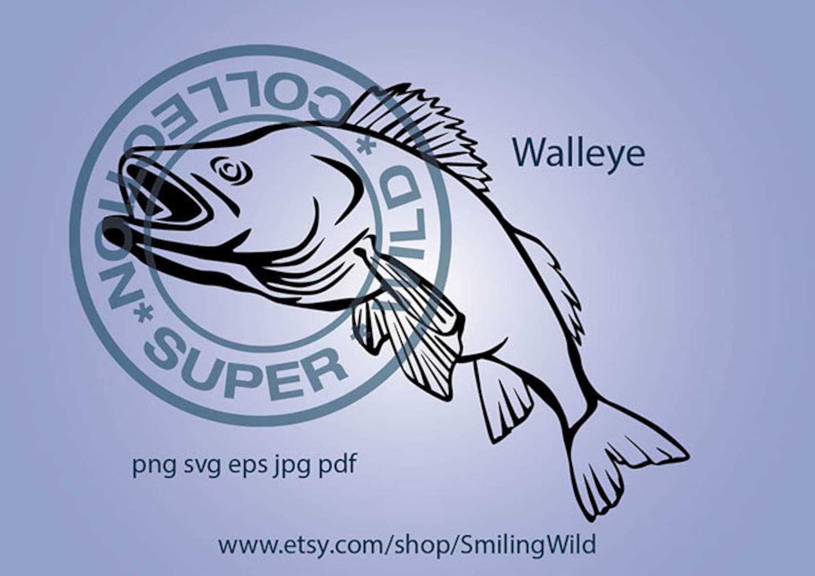 Walleye Svg Fish Clipart Vector Graphic Art Walleye Cut File - Etsy
