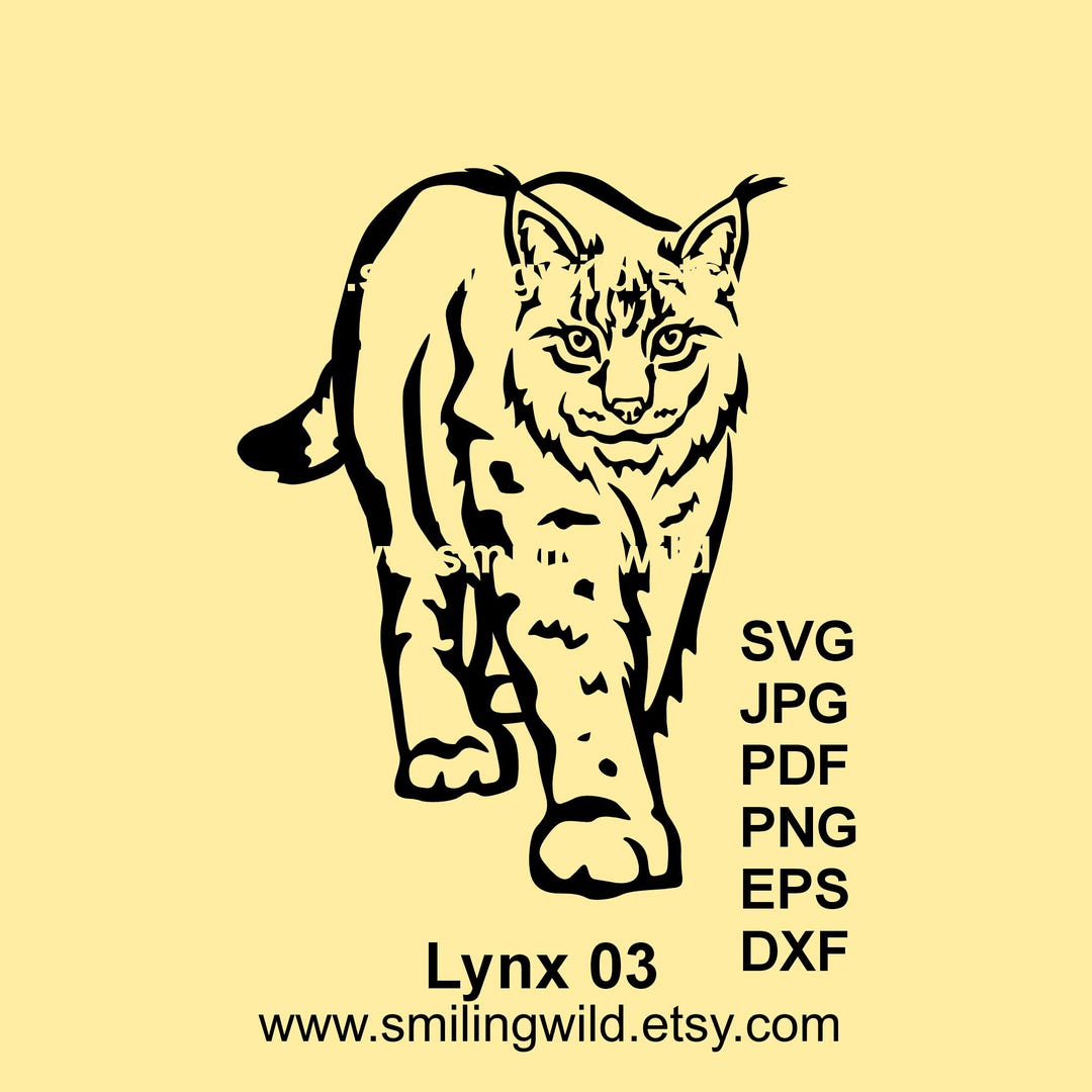 Lynx SVG Clipart - Eurasian Lynx Forest Animal Vector Graphic for ...