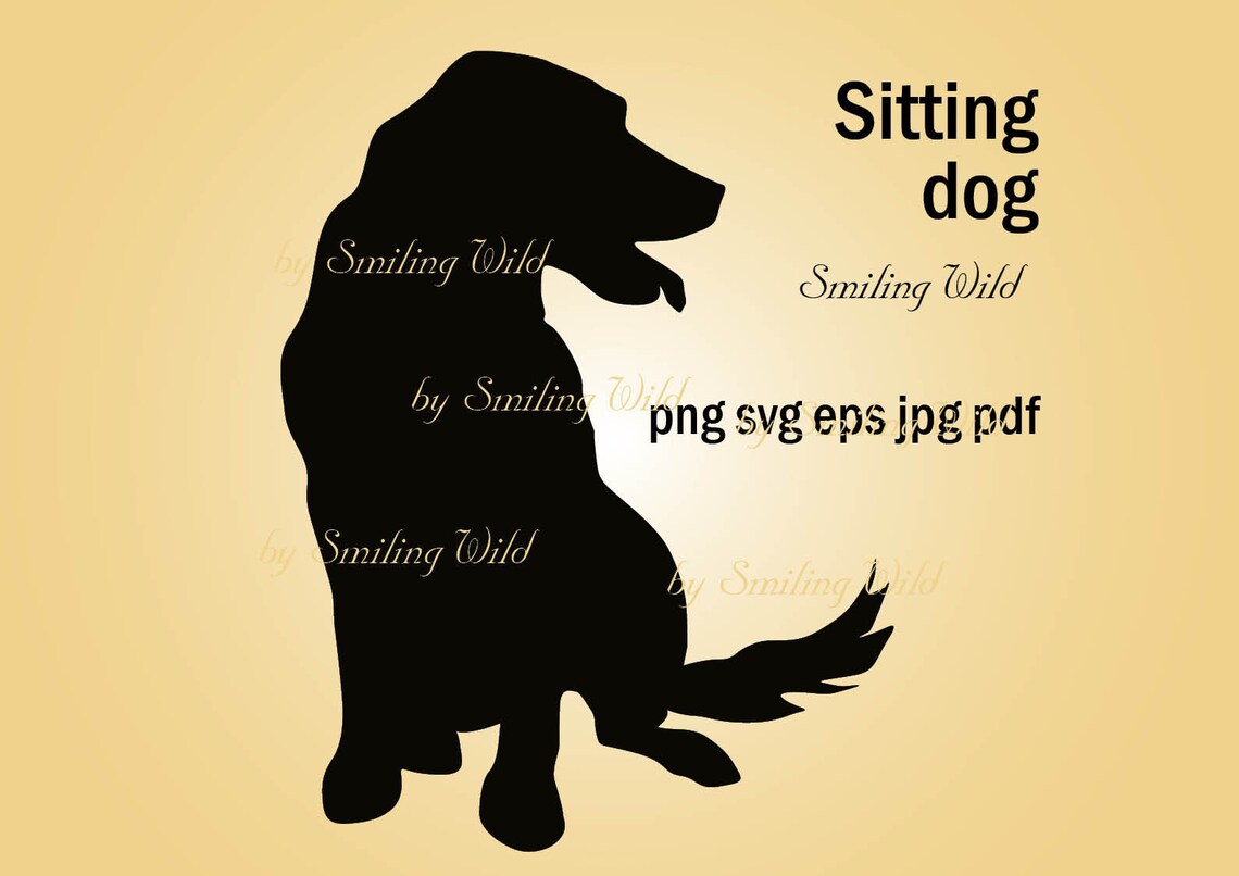 Sitting Dog Silhouette Clipart Svg Vector Graphic Printable - Etsy