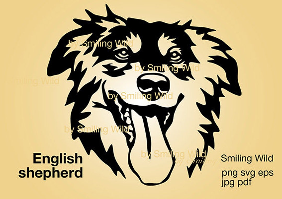 English Shepherd Dog Svg Clipart Vector Graphic Art Artwork English ...