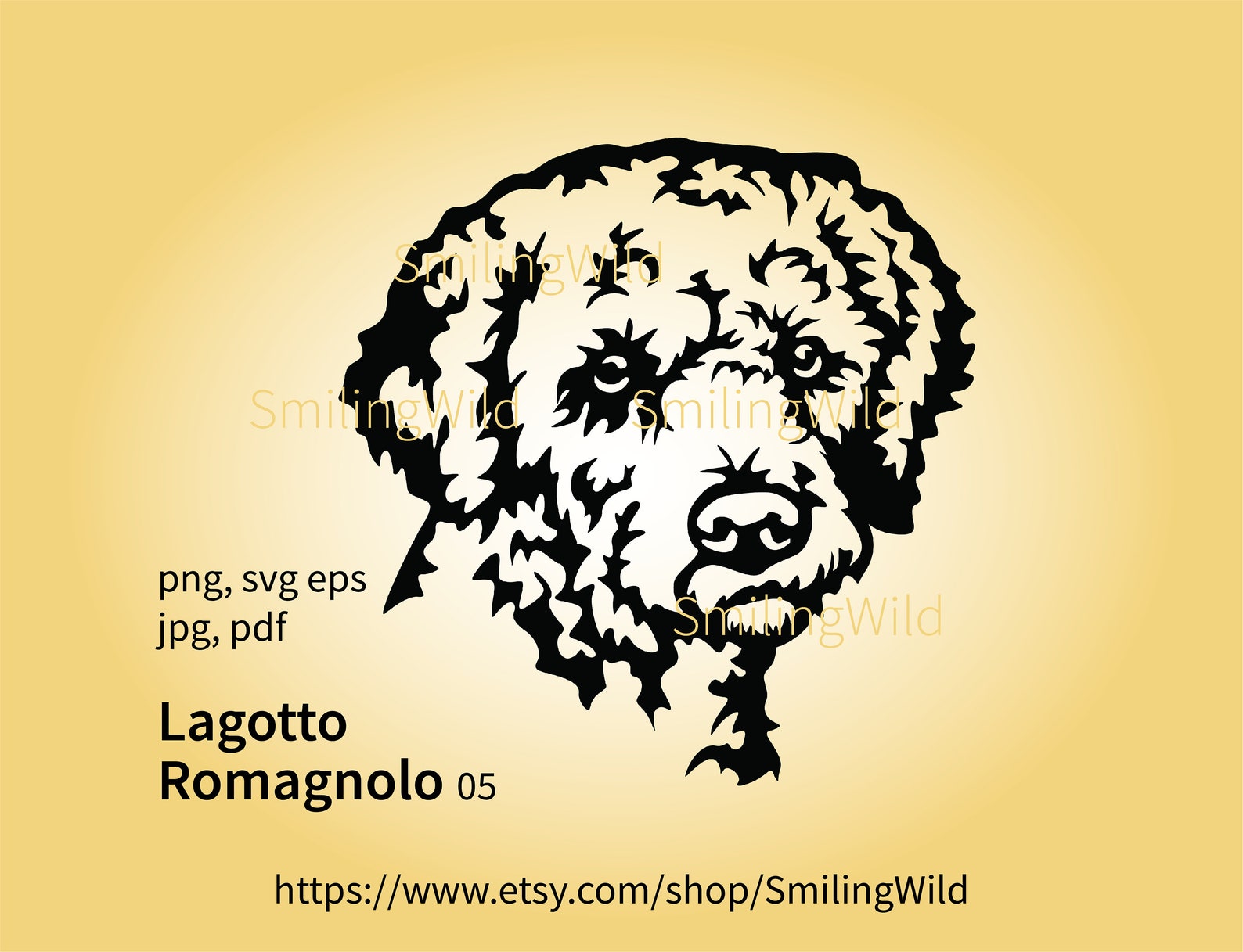 Lagotto Romagnolo Svg Portrait Clipart Printable Cut File - Etsy