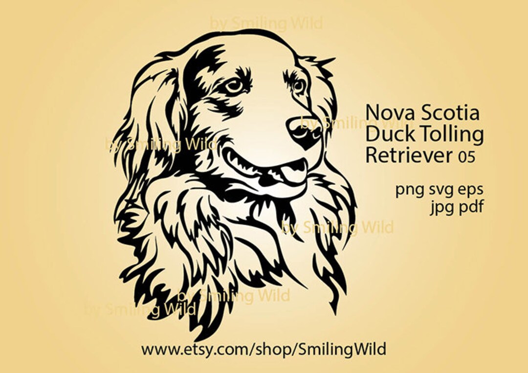 Toller Dog Svg Vector Art Cut File Cricut Nova Scotia Duck Tolling ...