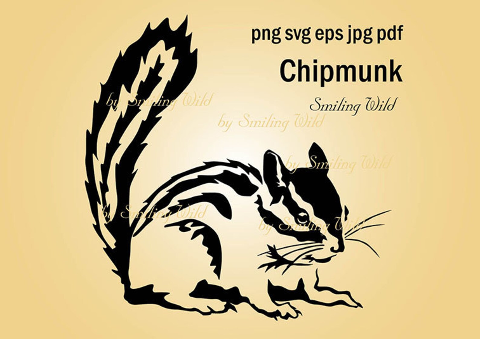 Chipmunk Svg Clipart Printable Chipmunk Vector Graphic Art | Etsy