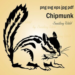 Chipmunk Svg Clipart Printable Chipmunk Vector Graphic Art Animal ...