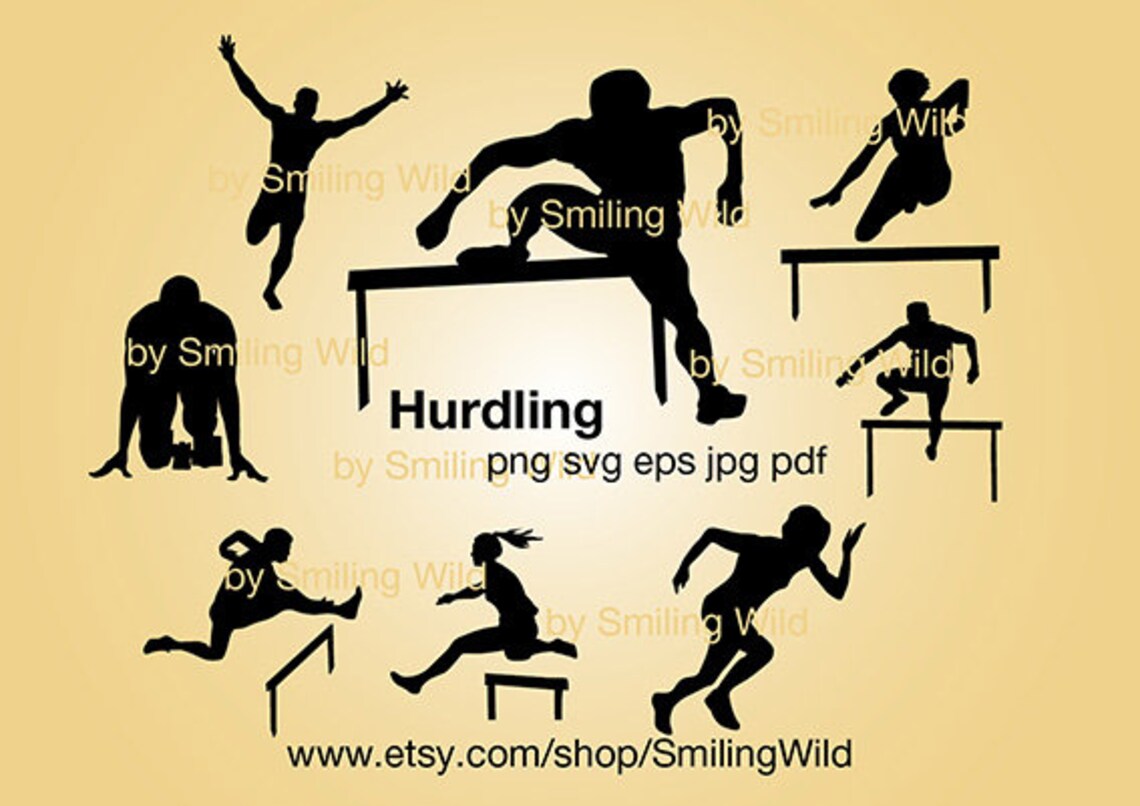 Hurdling Svg Atheltics Cut File Silhouette Runner Hurdles - Etsy