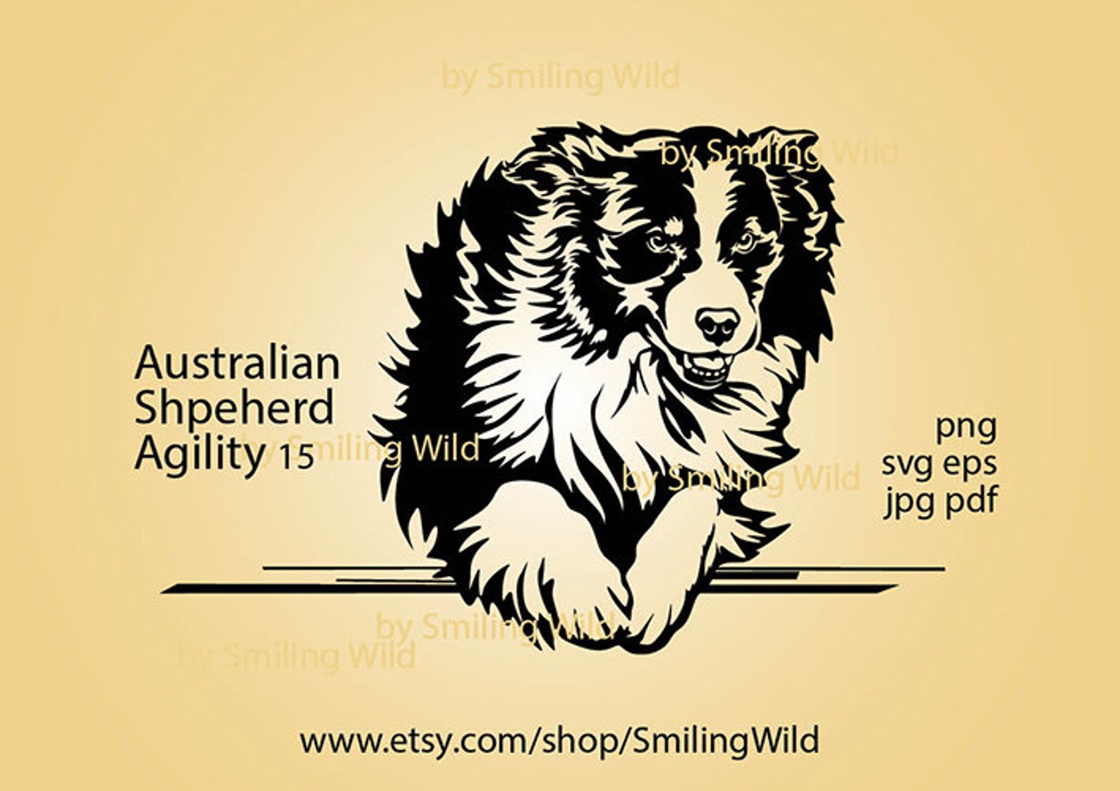Australian Shepherd svg dog agility jump vector graphic art | Etsy