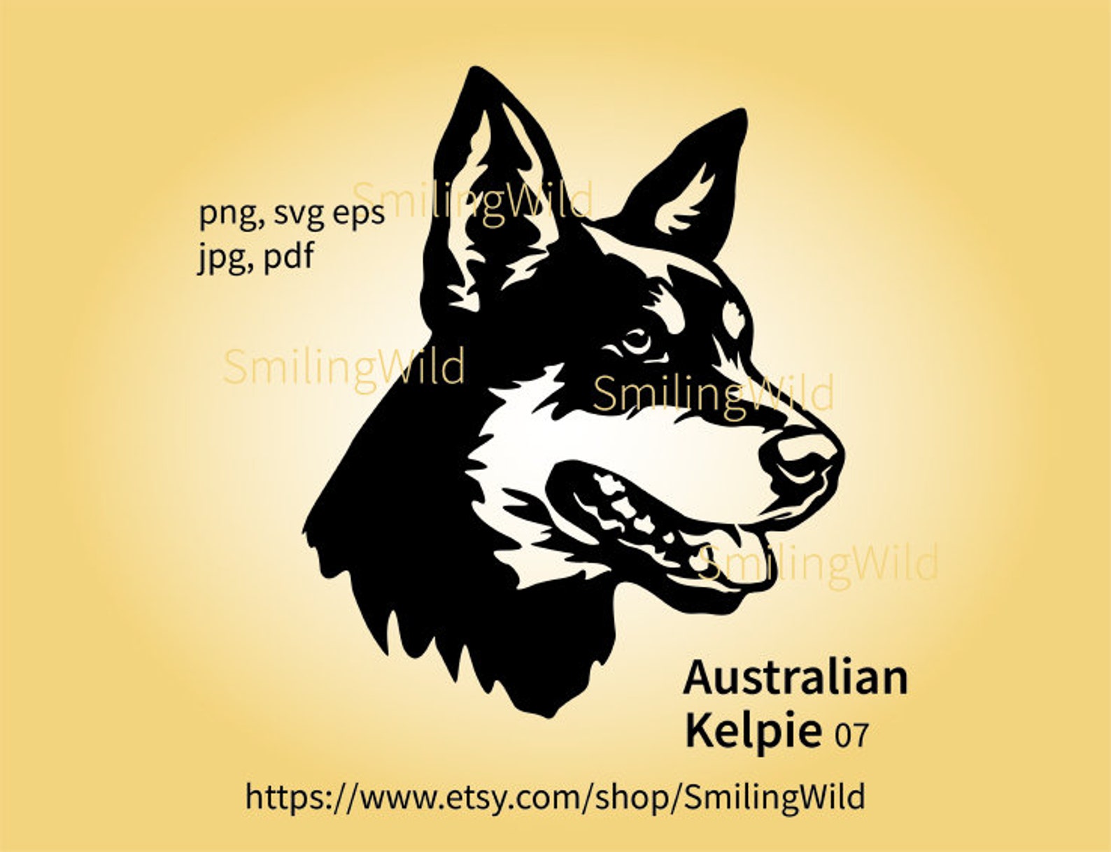 Australian Kelpie Dog Svg Vector Graphic Icon Illustration - Etsy