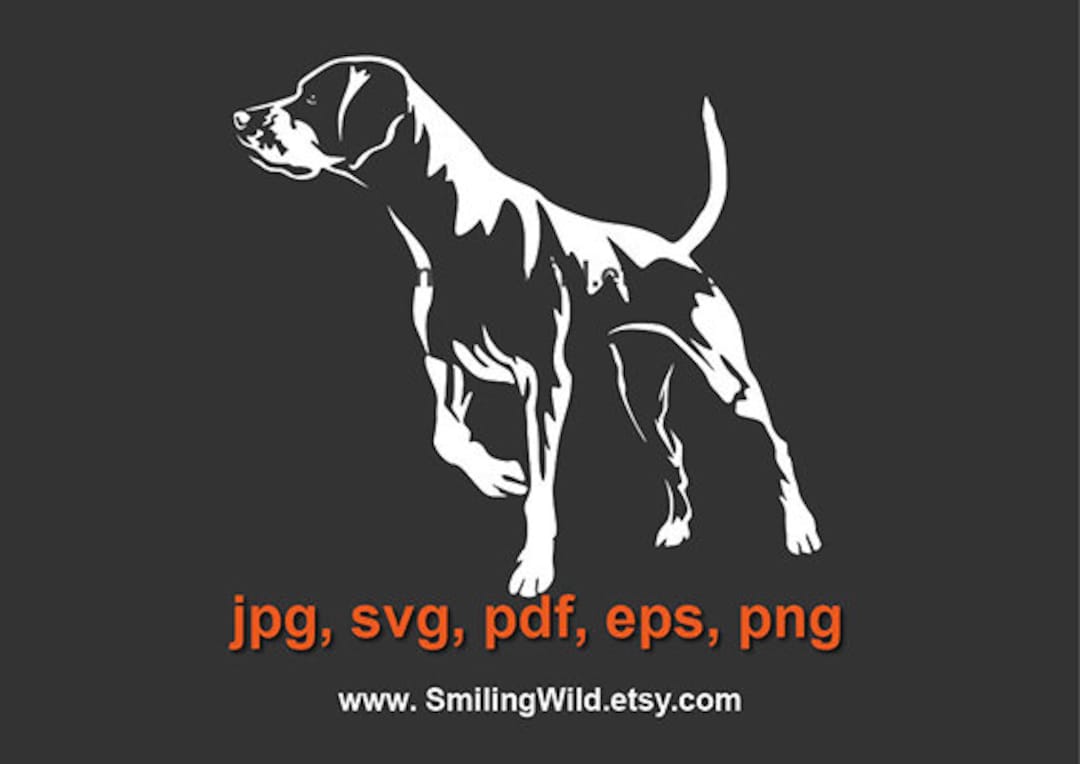 English Pointer SVG PNG Clipart White Vector Graphic - Hunting ...