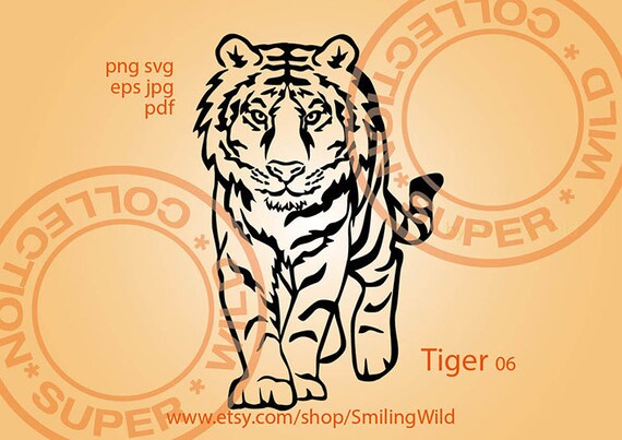 Tiger Svg Clipart Vector Graphic Art Tiger Artwork Wild Animal - Etsy