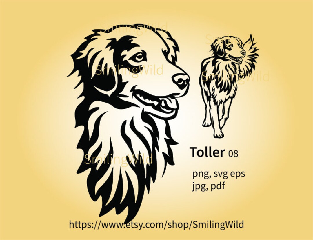 Toller Dog Svg Clip Art, Nova Scotia Duck Tolling Retriever Vector ...