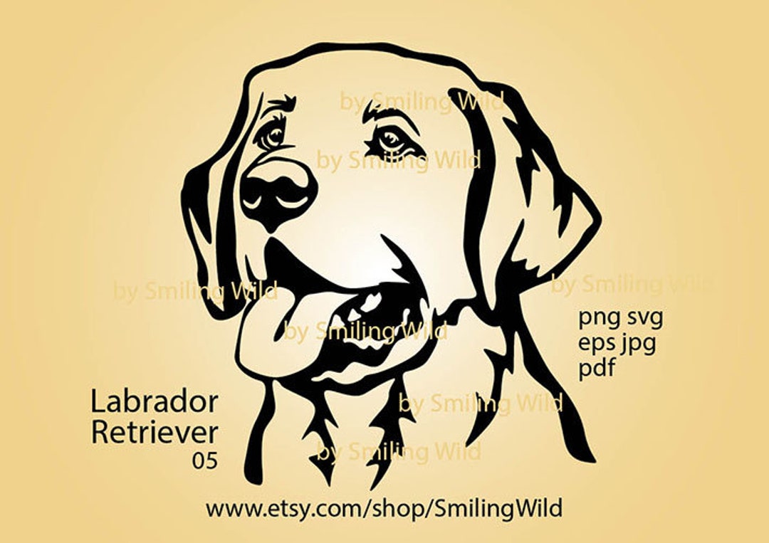 Labrador Retriever Svg Clipart Portrait Dog Vector Art LAB Cut File ...