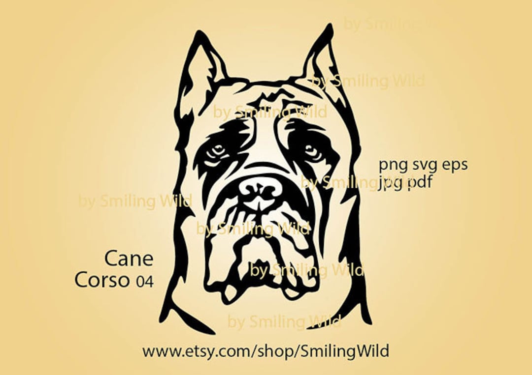 Cane Corso Svg Vector Graphic Art Dog Portrait Cane Corso Dog - Etsy