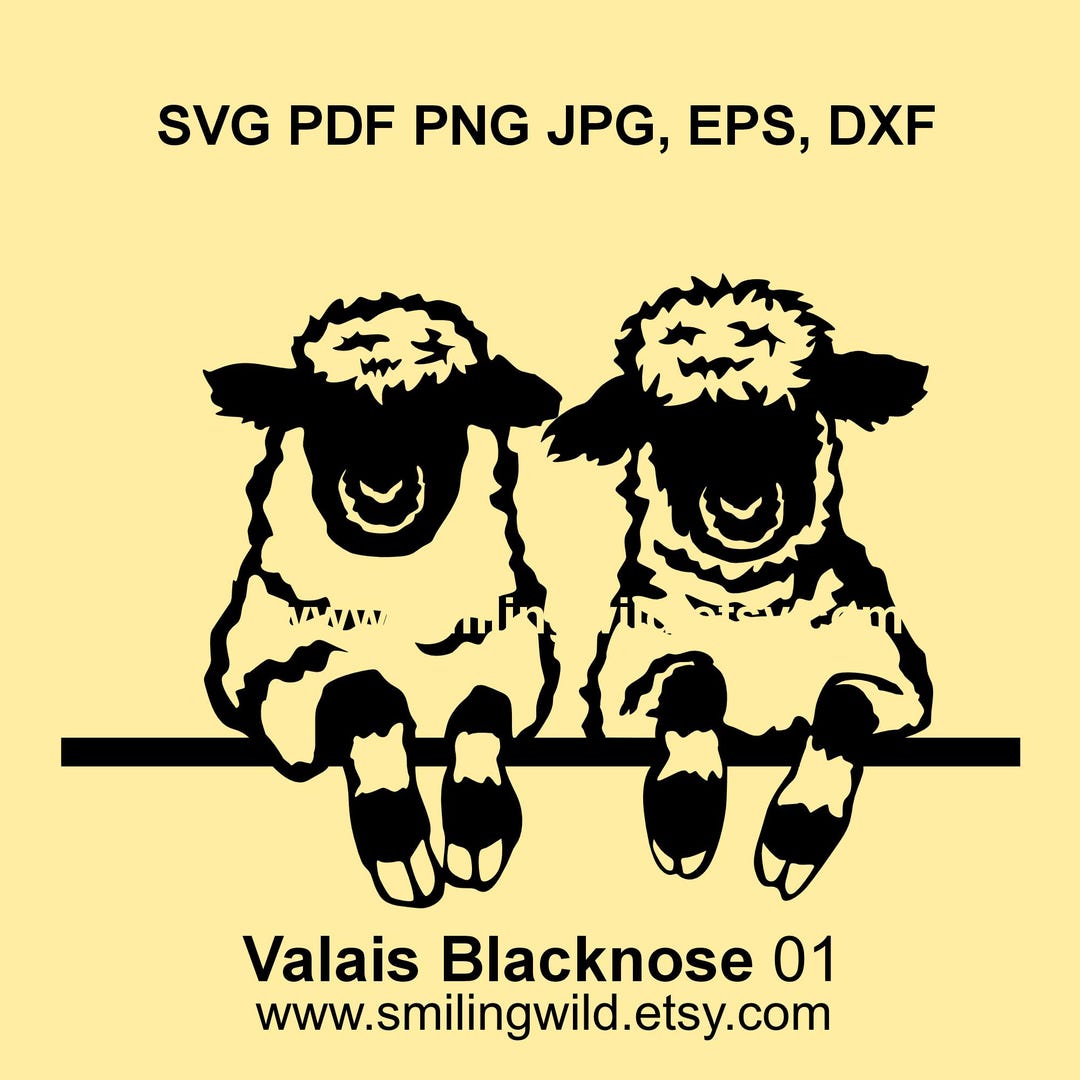 Peeking Valais Blacknose Sheep SVG PNG DXF - Realistic Lamb for Logo ...