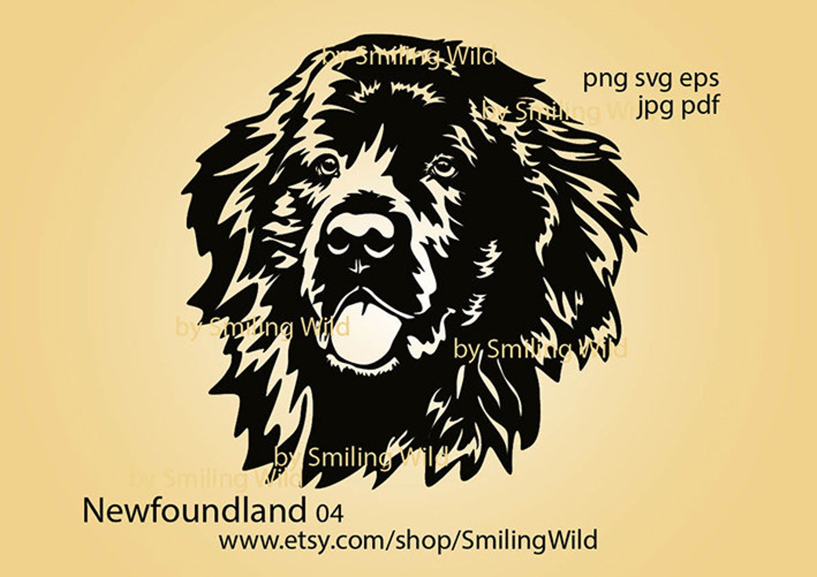 Newfoundland Dog Breed Svg Cut File Vector Graphic Art - Etsy