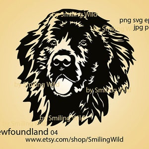 Newfoundland Dog Breed Svg Cut File Vector Graphic Art - Etsy