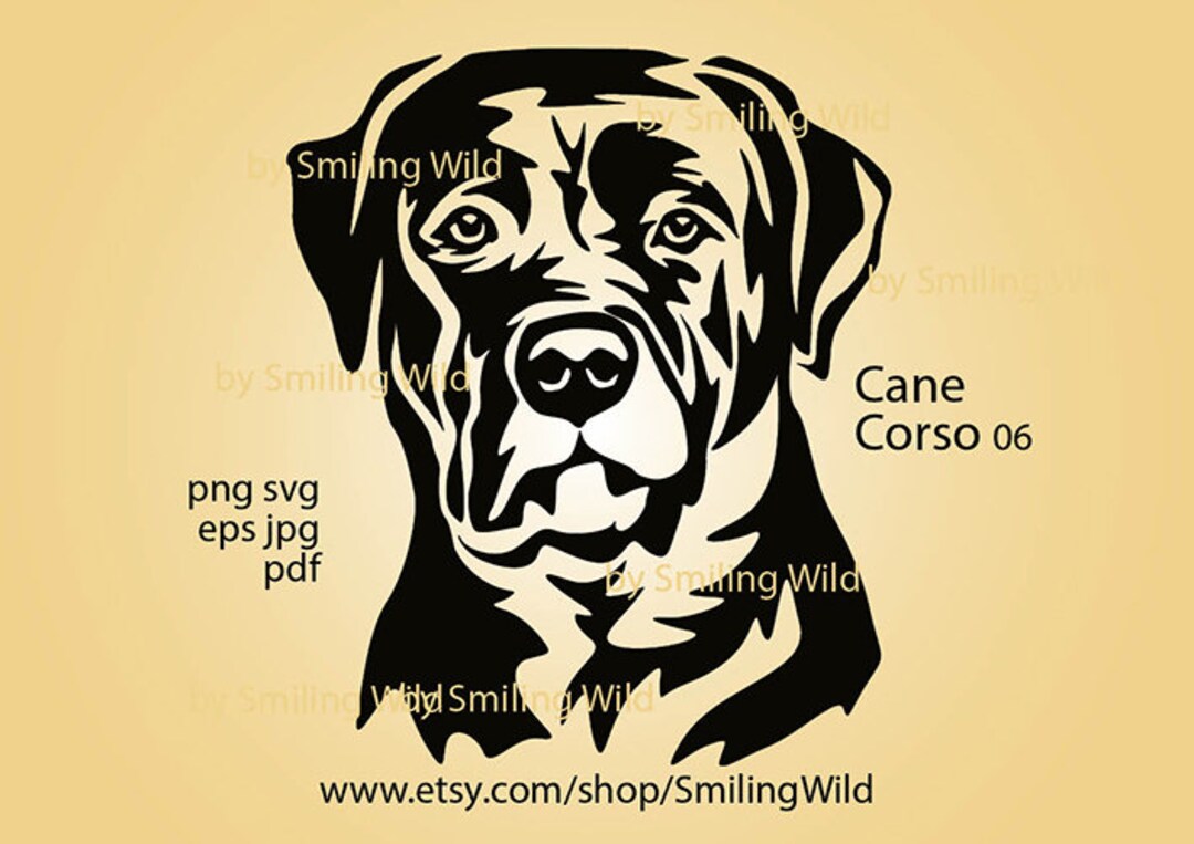 Cane Corso Dog Head Svg Design /06/ Cane Corso Clipart Vector Graphic ...