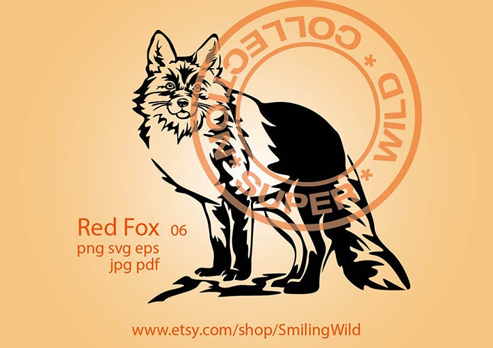 Red Fox svg vector graphic art wild animal svg artwork digital | Etsy