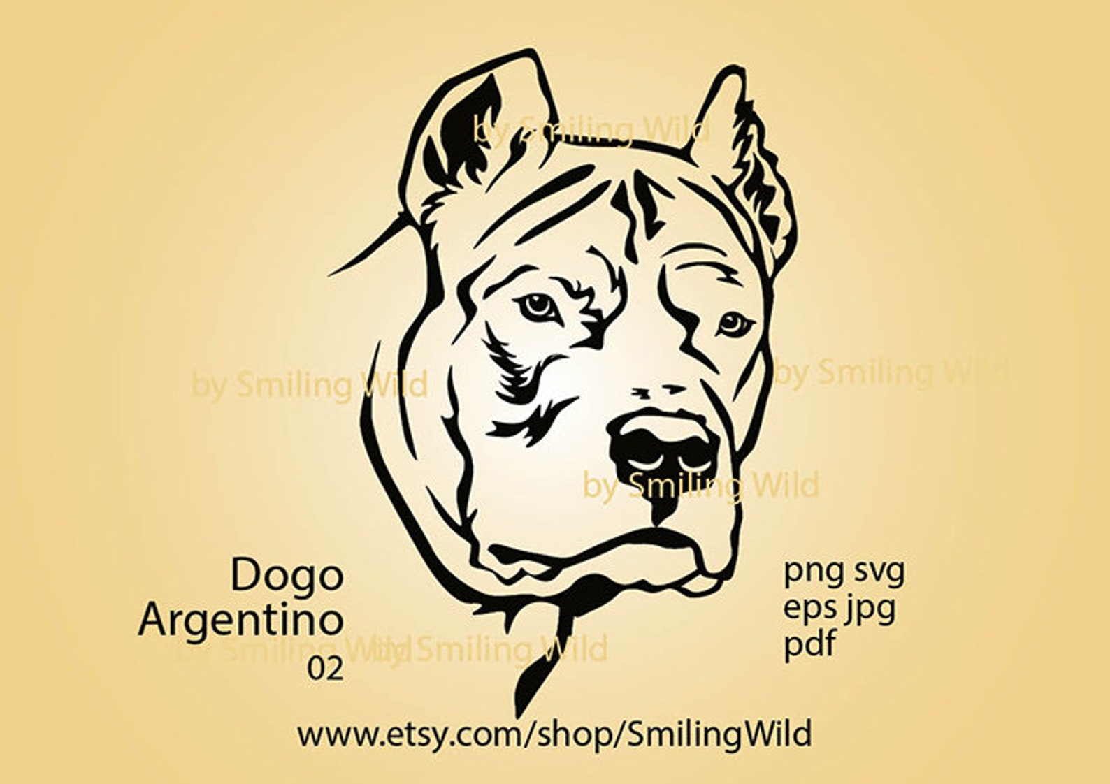 Dogo Argentino svg dog vector graphic art /02/ Dogo Argentino | Etsy