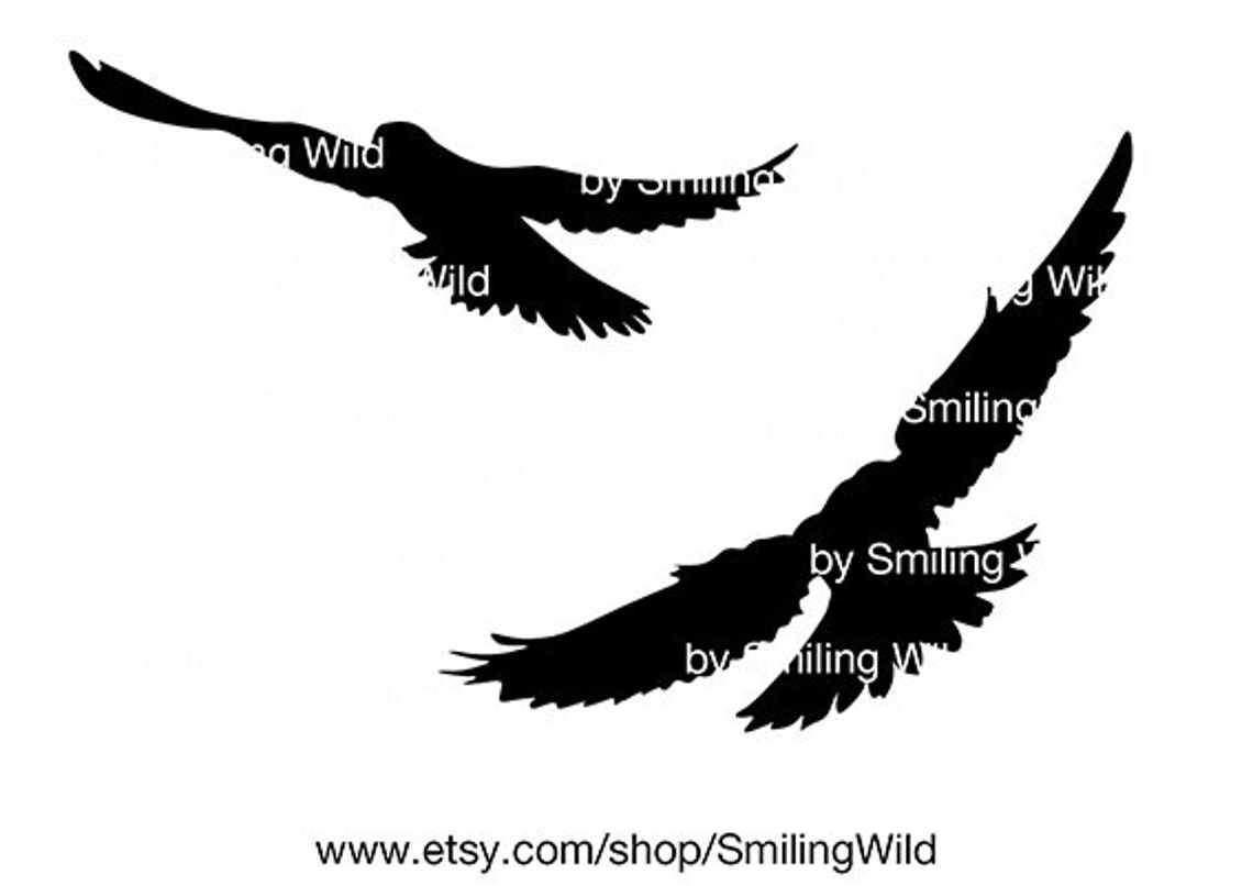 Merlin silhouette svg cut file falcon flying bird clipart | Etsy