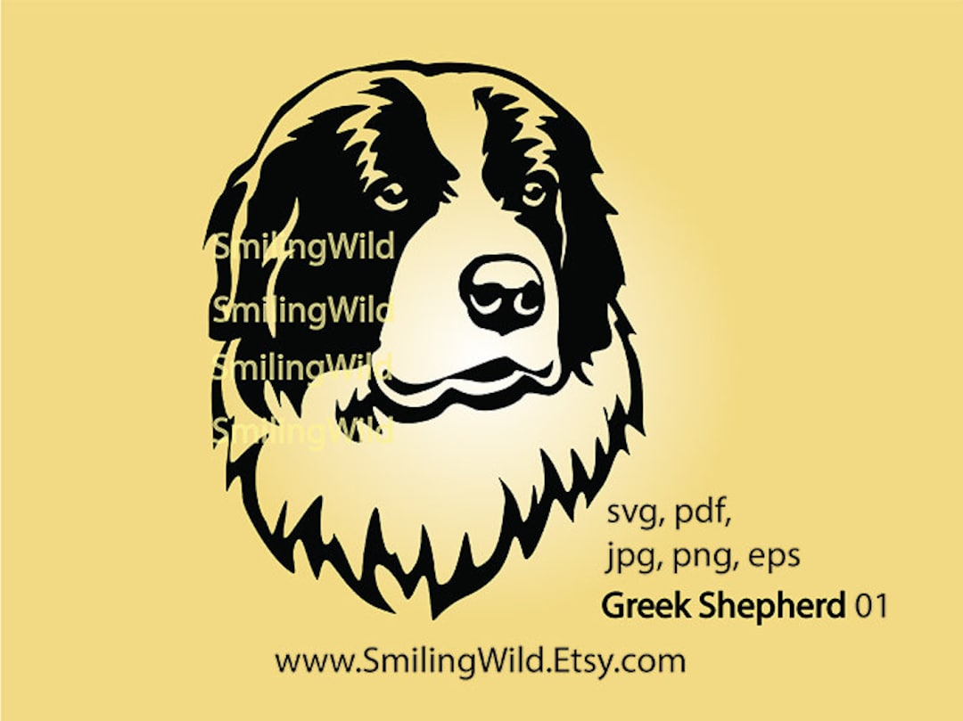 Greek Shepherd Svg Dog Cuttable Portrait Greek Shepherd - Etsy