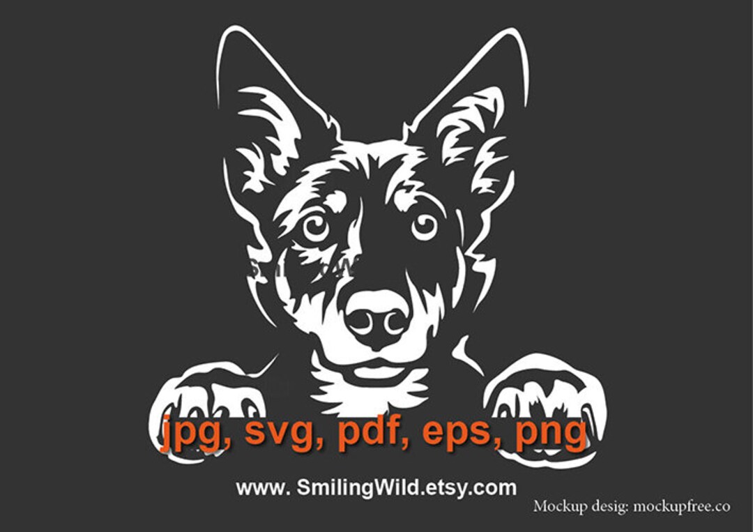 Australian Kelpie Svg Laser Cut in White Kelpie White Vector Graphic ...