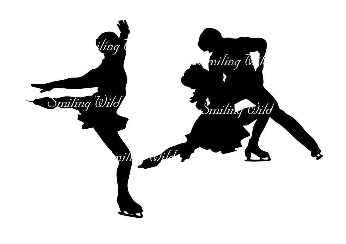 Figure Skating Svg Clipart Silhouette Vector Graphic Art | Etsy