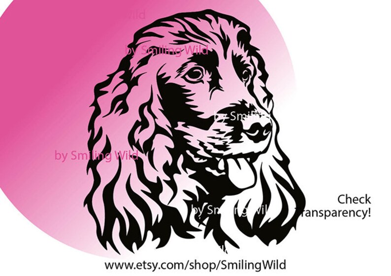 English Cocker Spaniel /07/ Svg Laser Cut File Cute Dog Head - Etsy
