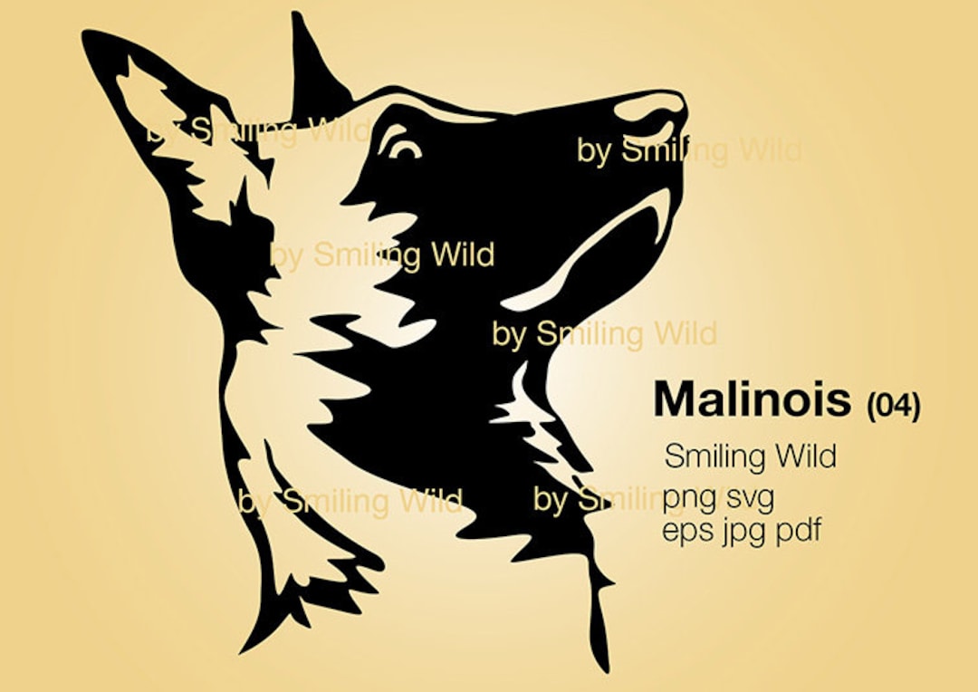 Malinois Svg Clipart Printable Dog Head Belgian Malinois Vector Graphic ...