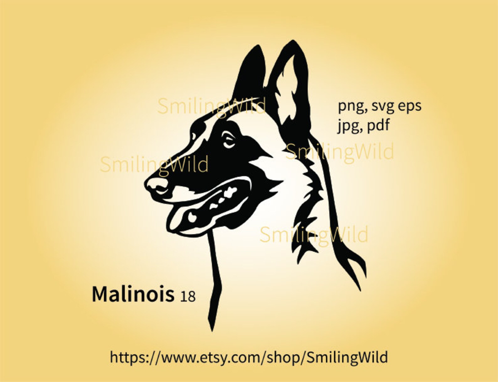 Malinois Svg Dog Vector Illustration Belgian Shepherd Digital - Etsy