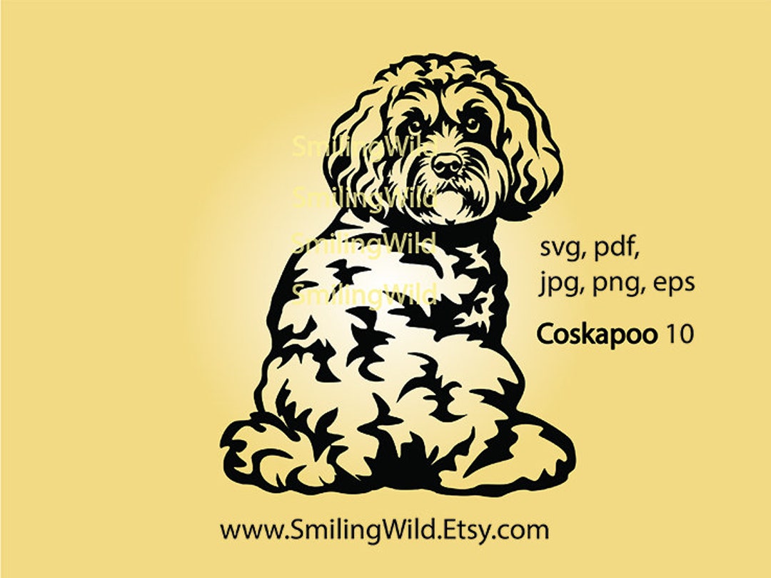 Cockapoo Svg Dog Head Tilt Vector File, Cockapoodle Clip Art Cuttable ...