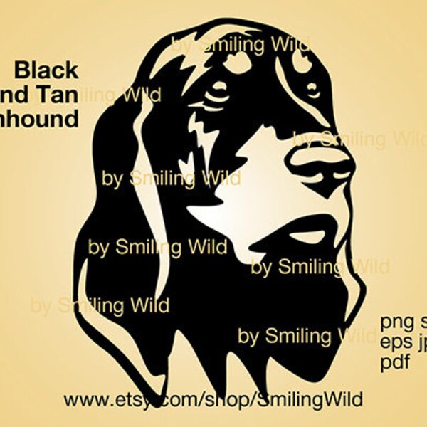 Black and Tan Coonhound Svg - Etsy