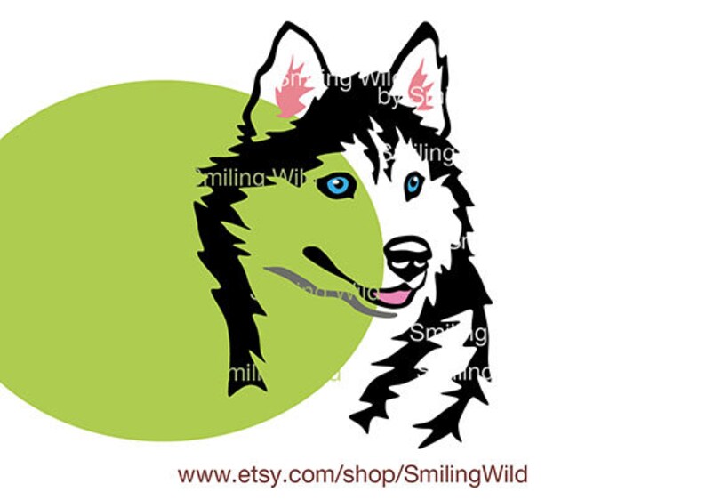Siberian Husky Dog Svg Clipart Portrait Head Siberian Husky - Etsy