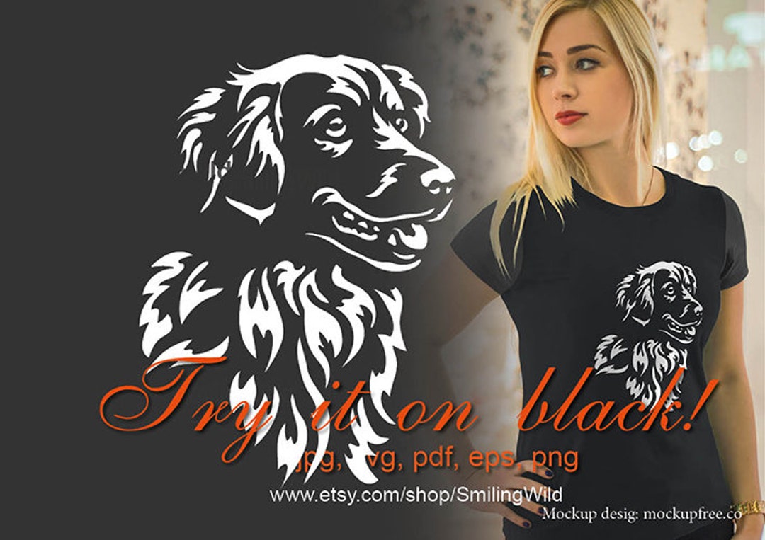 Toller Dog SVG PNG Vector Graphic Laser Cut File - White Dog Clipart ...