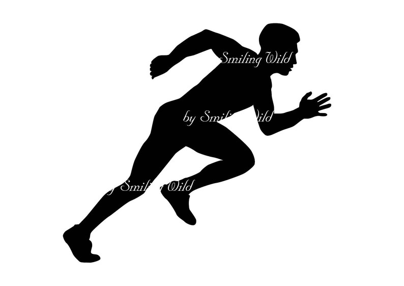 Sprinter svg running man silhouette cut out file vector | Etsy