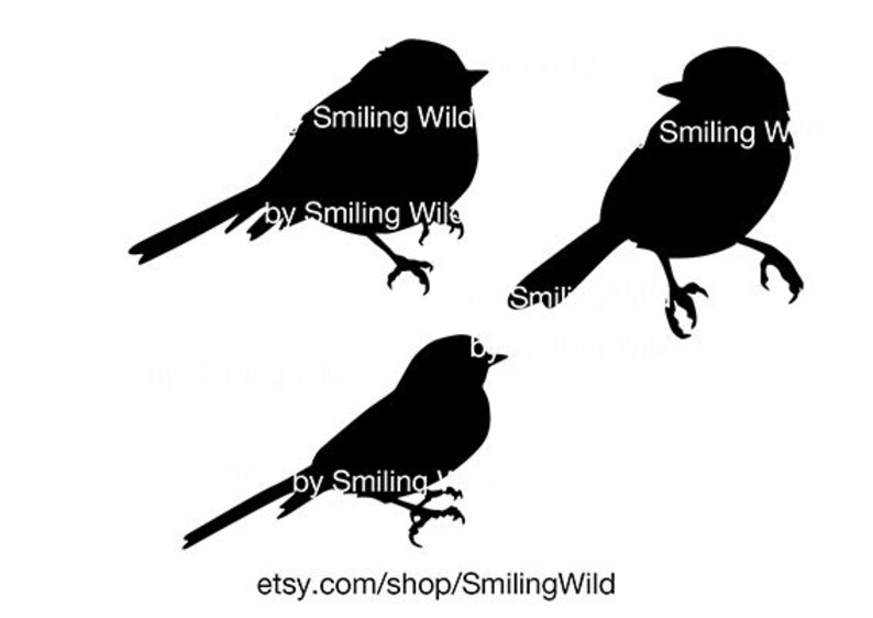 Chickadee Svg Silhouette Clipart Bird Cut File Tit Cuttable - Etsy Denmark