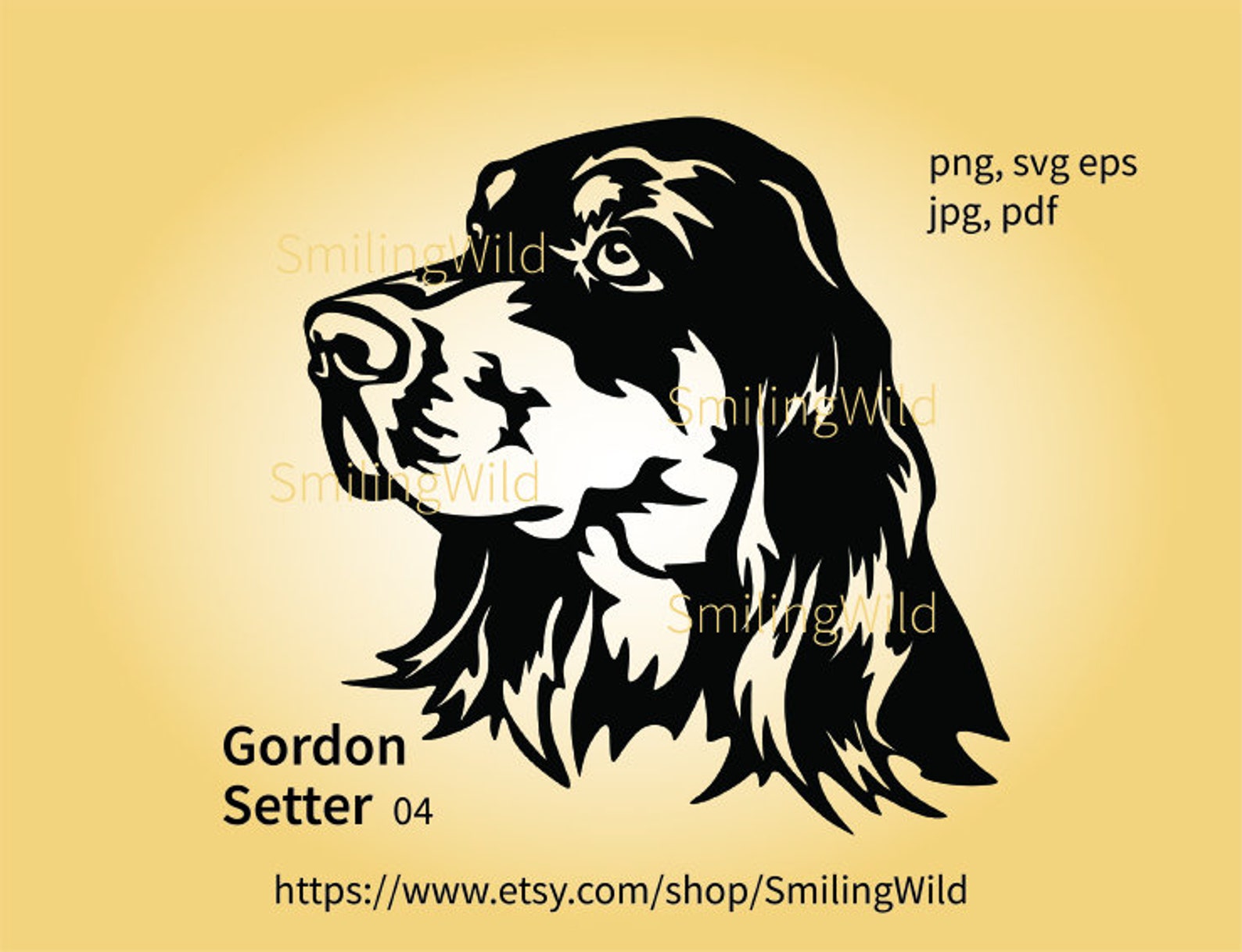 Gordon Setter Svg Face Vector Graphic Art Clip Art Gordon - Etsy