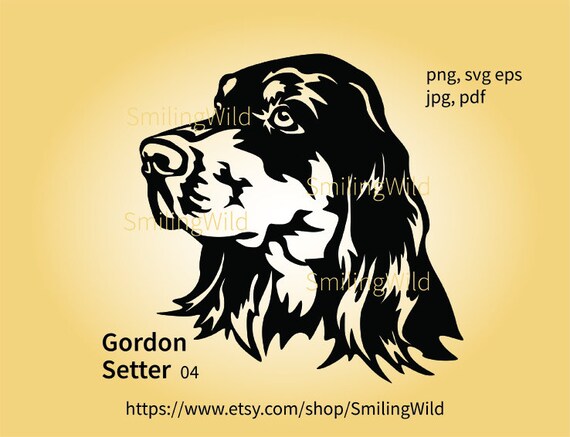 Gordon Setter Svg Face Vector Graphic Art Clip Art Gordon | Etsy
