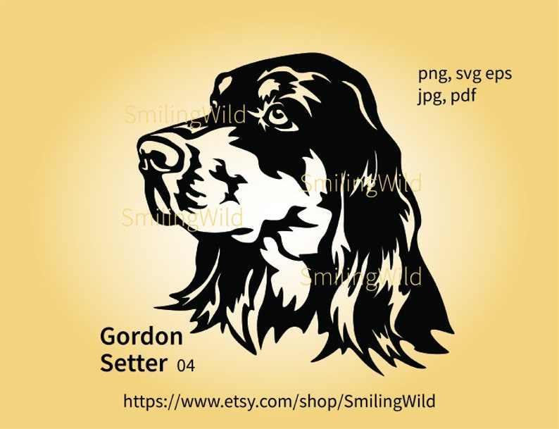 Gordon Setter Svg Face Vector Graphic Art Clip Art Gordon - Etsy