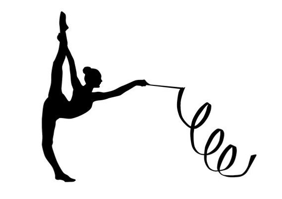 Rhythmic Gymnastics Ribbon Silhouette