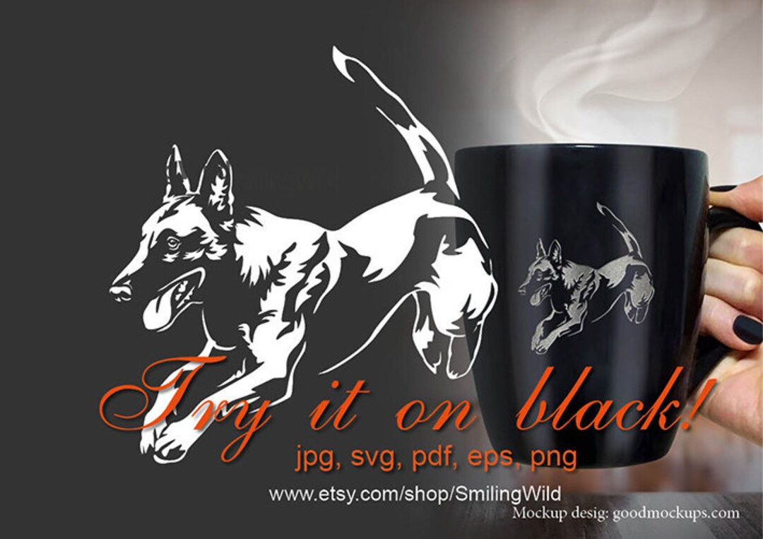Malinois Svg Jumping Dog Vector Graphic Art, Running Malinois Cut File ...
